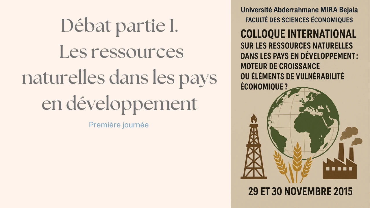 Débat, les ressources naturelles dans les pays en développement - WebTV ...